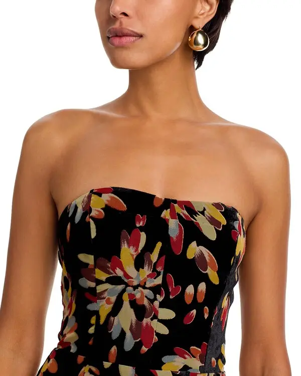 MILLY Raelynn Confetti Burnout Velvet Dress