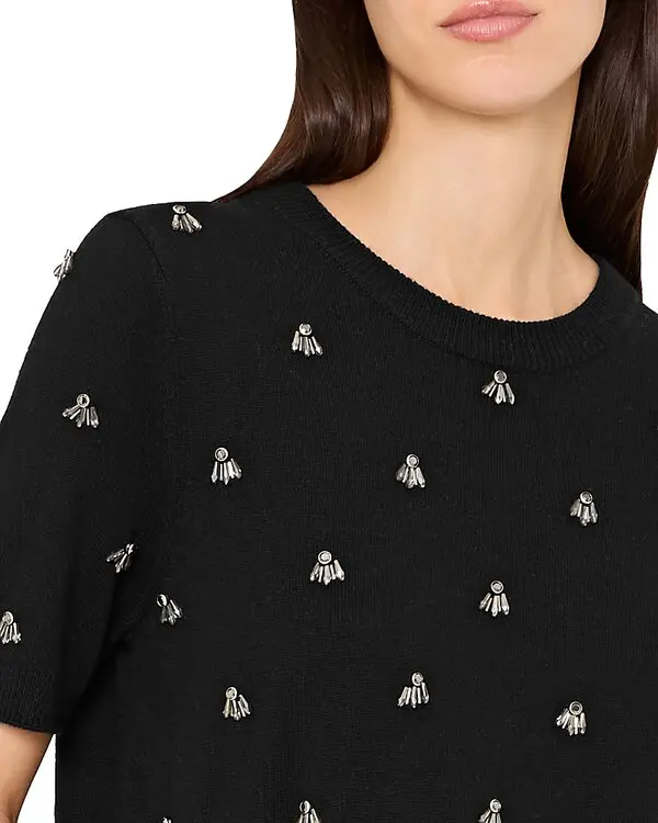 MILLY Rosalyn Rhinestone Embellished Top