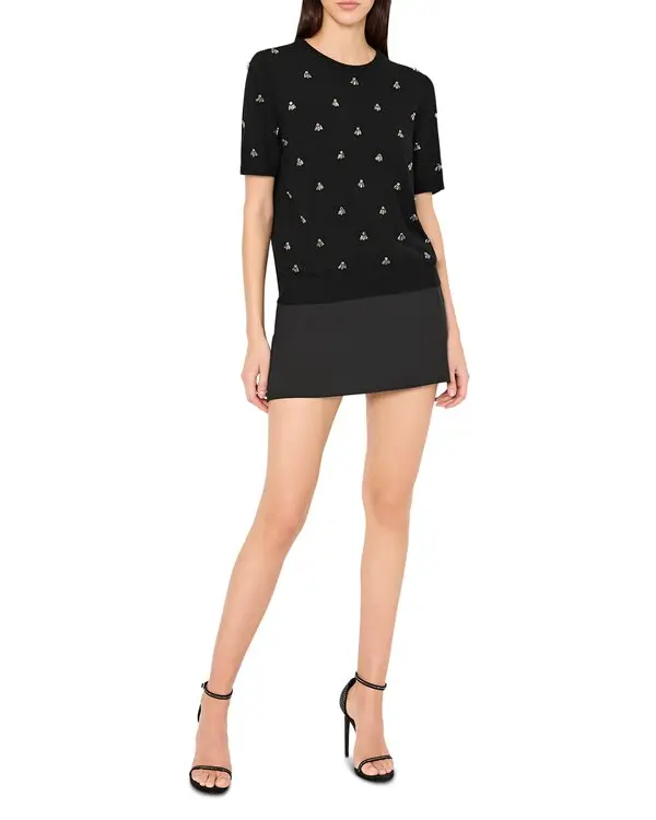 MILLY Rosalyn Rhinestone Embellished Top