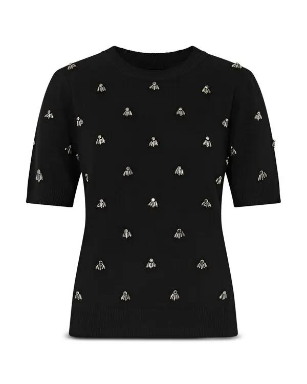 MILLY Rosalyn Rhinestone Embellished Top