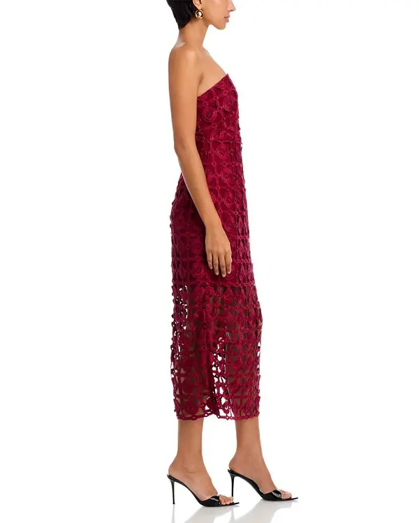 Milly Kait Tile Lace Dress - Burgundy - 50% Off | Editorialist