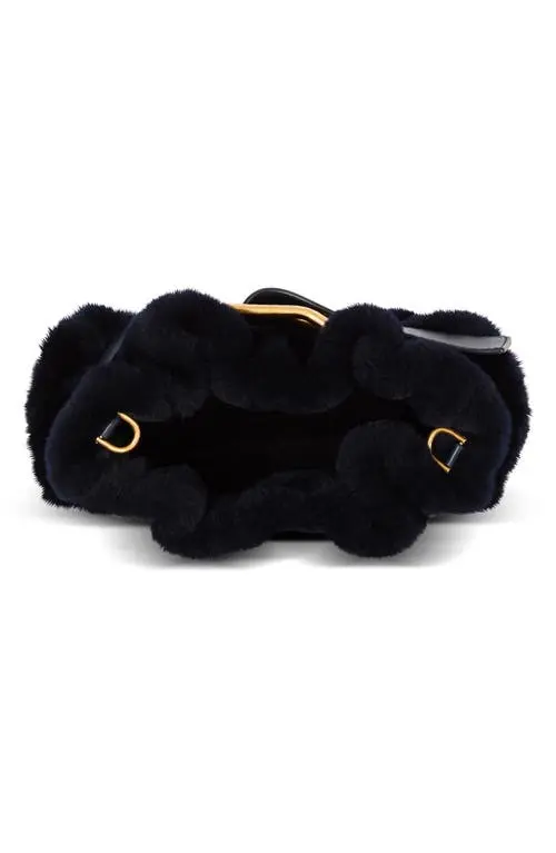 Balmain Mini Anthem Shearling Shoulder Bag