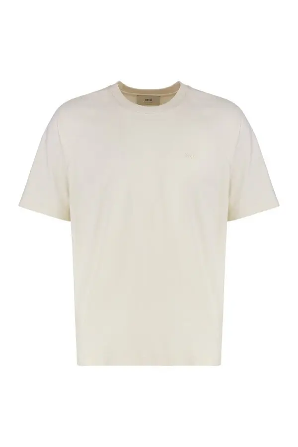 Ami Cotton Crew-neck T-shirt - Beige