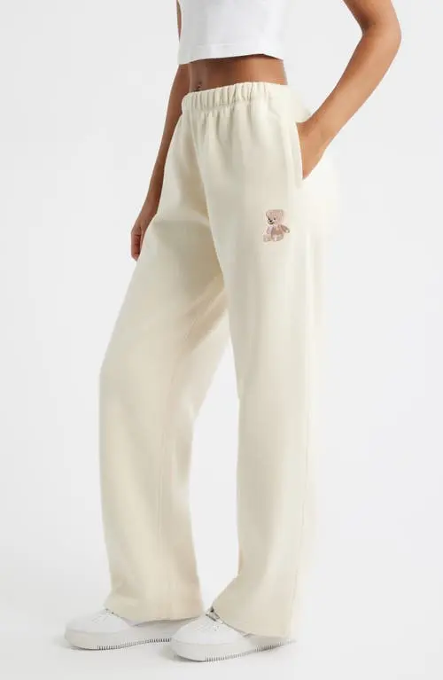 HAPPY CAMP3R Camp3y Teddy Bear Embroidered Sweatpants - Cream