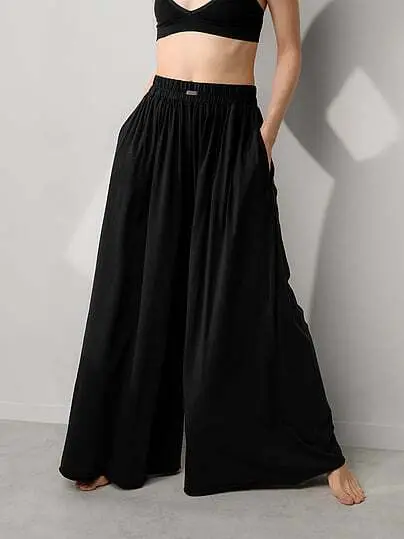 Victoria's Secret Organic Pima Wide-leg Pant - Black