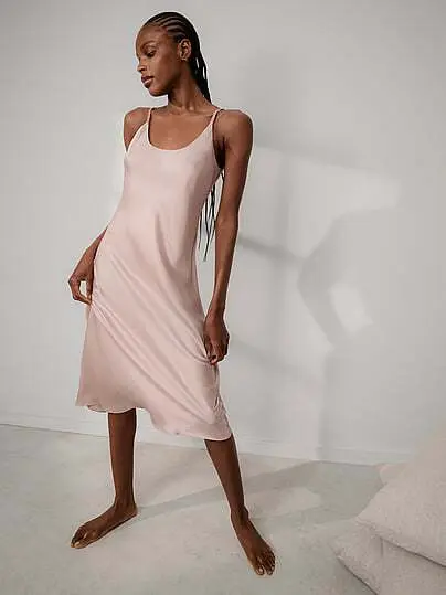 Victoria's Secret Lunya Washable Silk Slip Dress - Pink