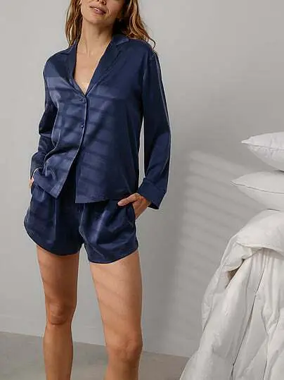Victoria's Secret Lunya Washable Silk Short Set - Blue