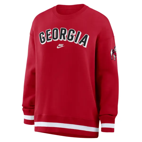 Nike Georgia Legacy Phoenix Oversized Pullover Crew - Red