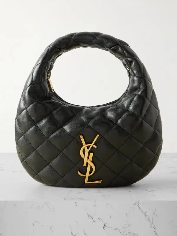 Saint Laurent Icarino Matelassé Leather Tote - Black