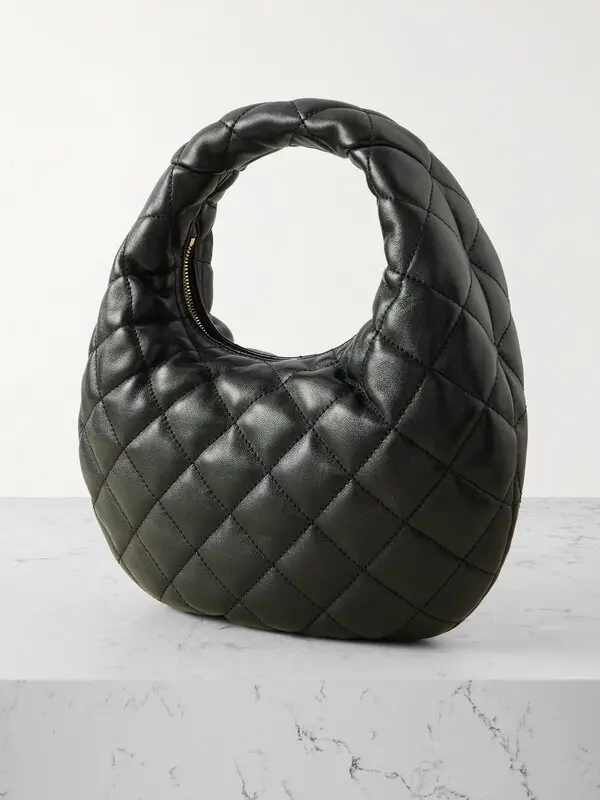 Saint Laurent Icarino Matelassé Leather Tote - Black