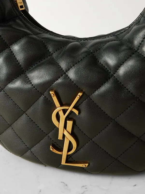 Saint Laurent Icarino Matelassé Leather Tote - Black