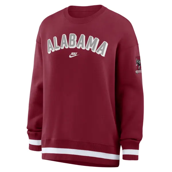 Nike Alabama Legacy Phoenix College Oversized Pullover Crew - Red