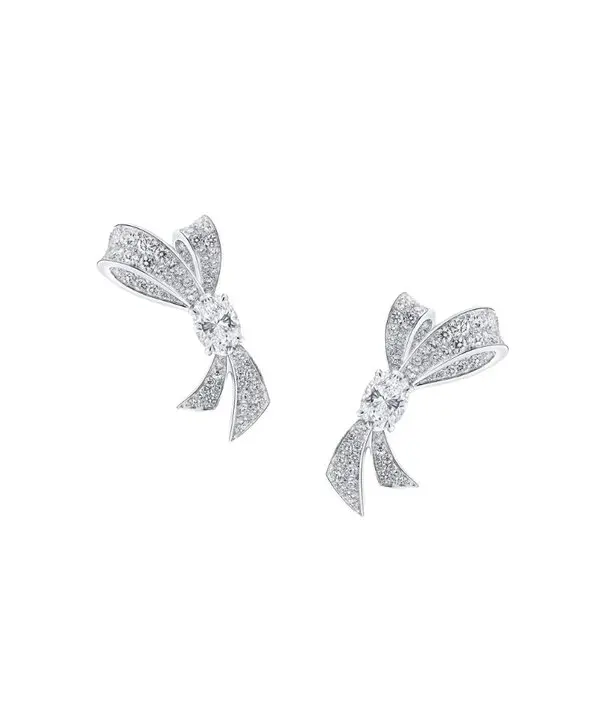Graff Tilda's Bow Diamond Stud Earrings - White Gold