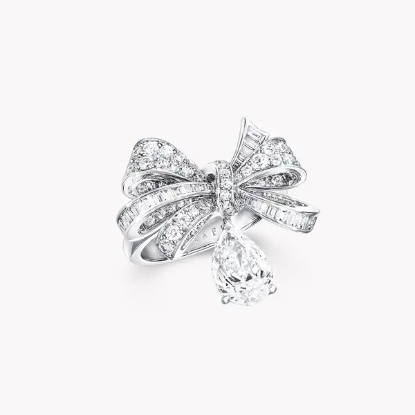 Graff Tilda’s Bow Diamond Drop Ring - White Gold