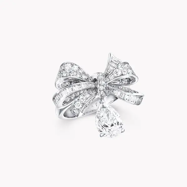 Graff Tilda’s Bow Diamond Drop Ring - White Gold