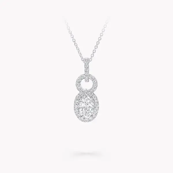 Graff Icon 8 Oval Diamond Pendant - White Gold