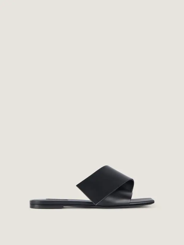 Givenchy Sliced Square Flat Sandals - Black