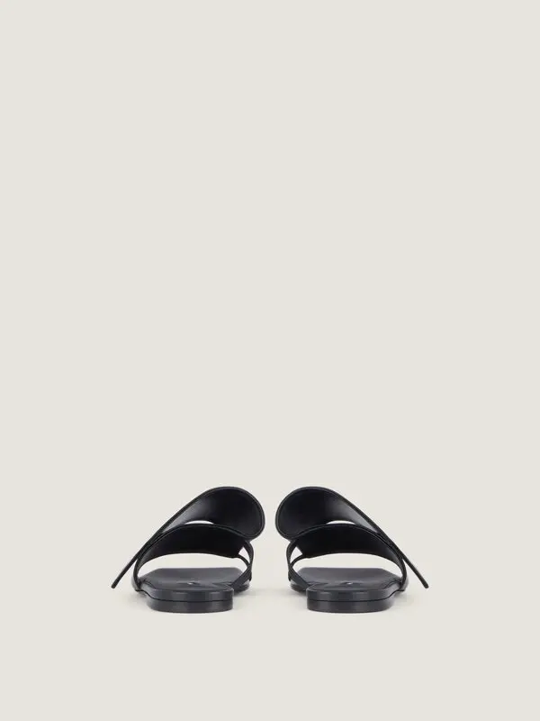 Givenchy Sliced Square Flat Sandals - Black