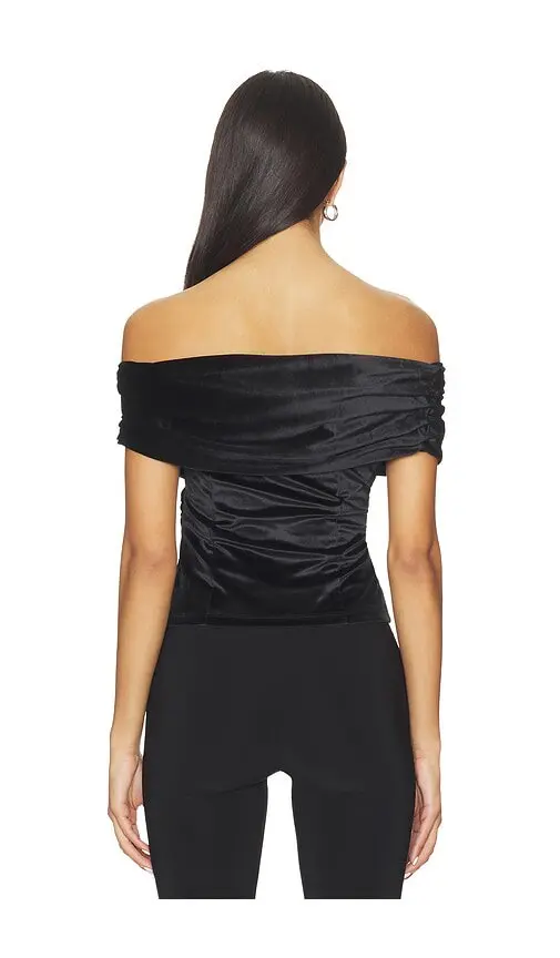 LOVERS AND FRIENDS Velvet Off-shoulder Top