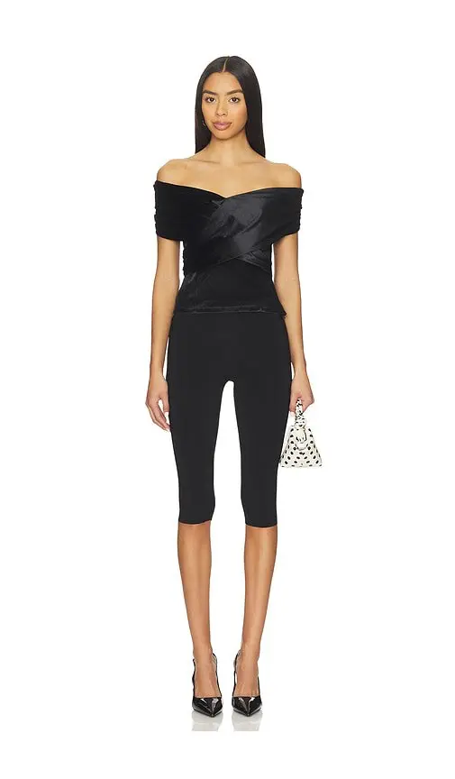 LOVERS AND FRIENDS Velvet Off-shoulder Top