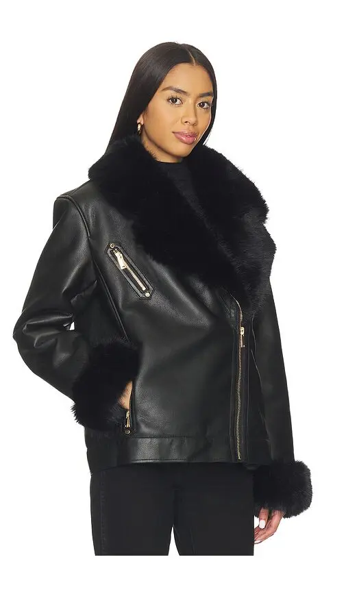 Generation Love Faux Fur Shearling Moto Jacket