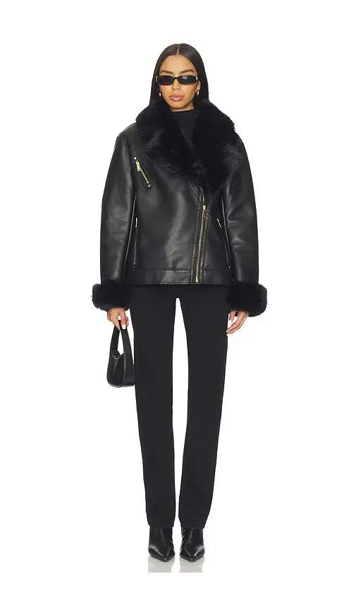 Generation Love Faux Fur Shearling Moto Jacket