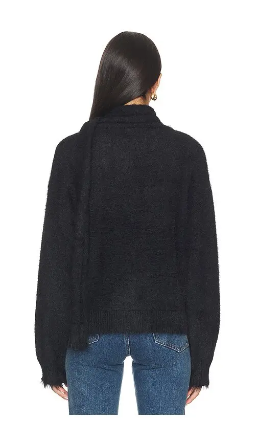 MORE TO COME Sunniva Fuzzy Knit Cardigan With Scarf Detail