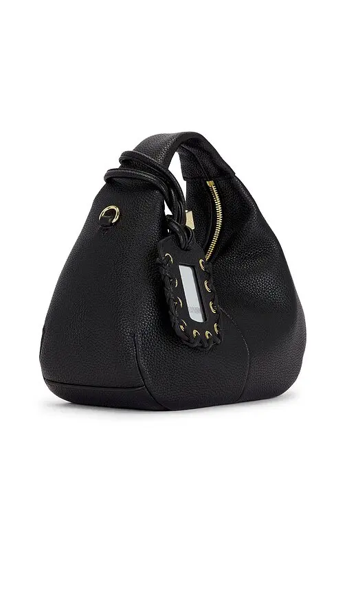 GANNI Grained Mini Hobo Bag - Black