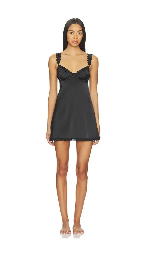 KAT THE LABEL Celeste Slip - Black