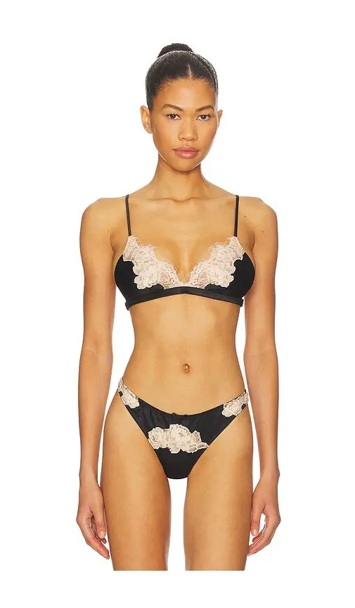 Fleur Du Mal Juliet Lace Triangle Bra - Black