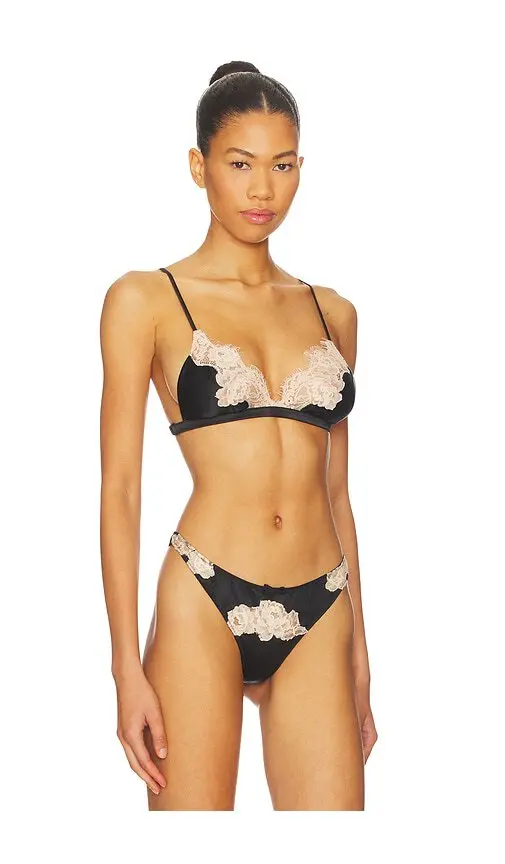 FLEUR DU MAL Juliet Lace Triangle Bra - Black