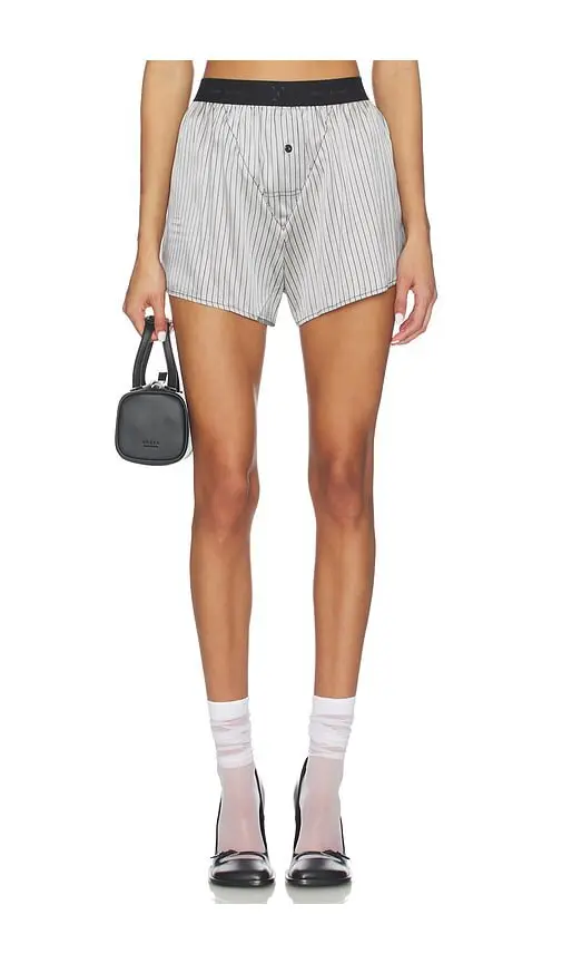 FLEUR DU MAL Boxer Short - Ash Pinstripe