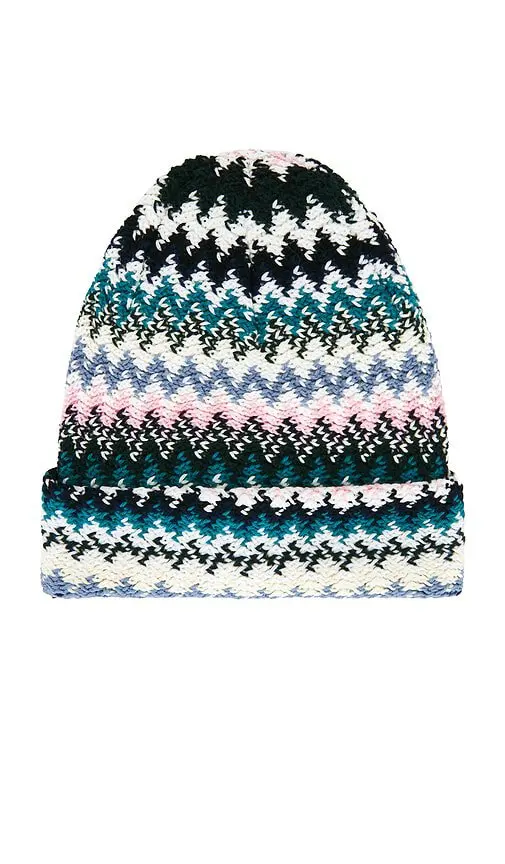 Missoni Beanie - Teal & White Multicolor