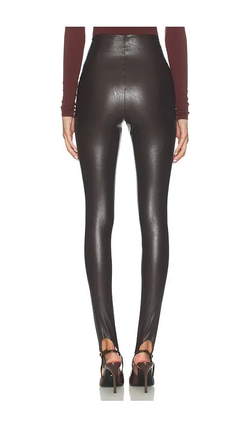 Commando Faux Leather Stirrup Legging In Brown
