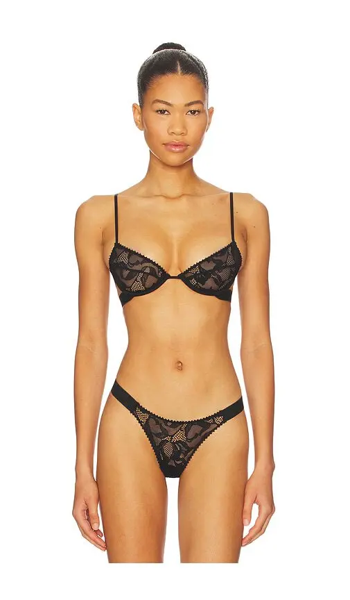 Kiki De Montparnasse Sophie Stretch Lace Demi Bra - Black