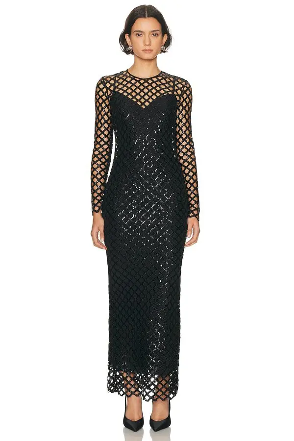 Dolce & Gabbana Long Sleeve Sequin Dress