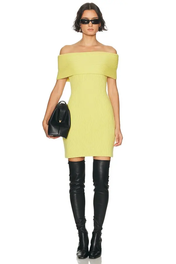 Givenchy Off-the-shoulder Mini Dress - Acid Yellow