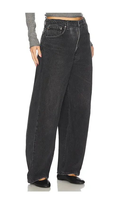 ALIGRACE Vintage Barrel Jeans - Black