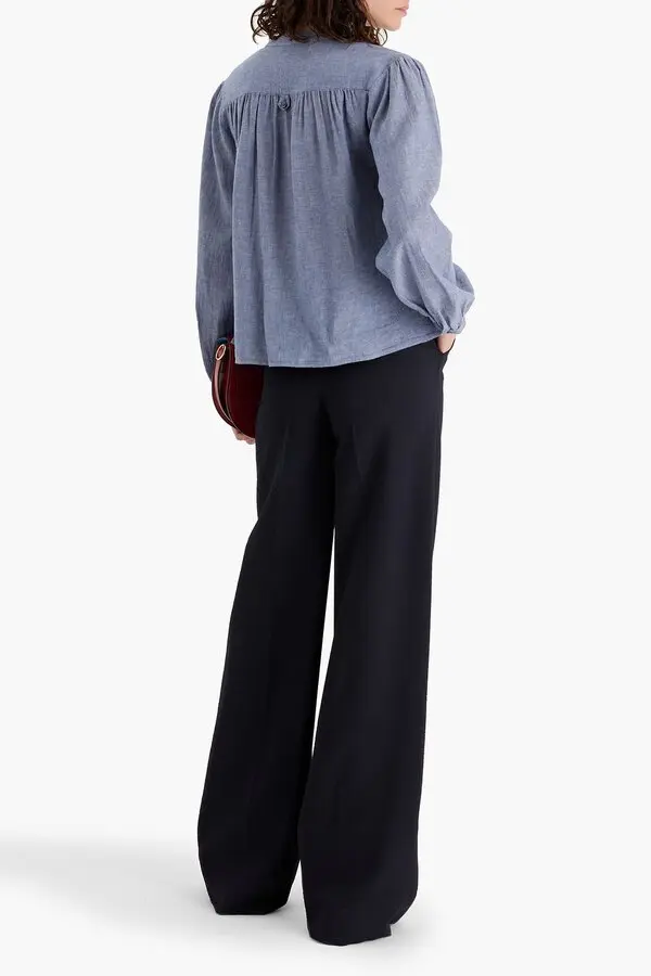 ALEX MILL Linen Top - Mid Denim