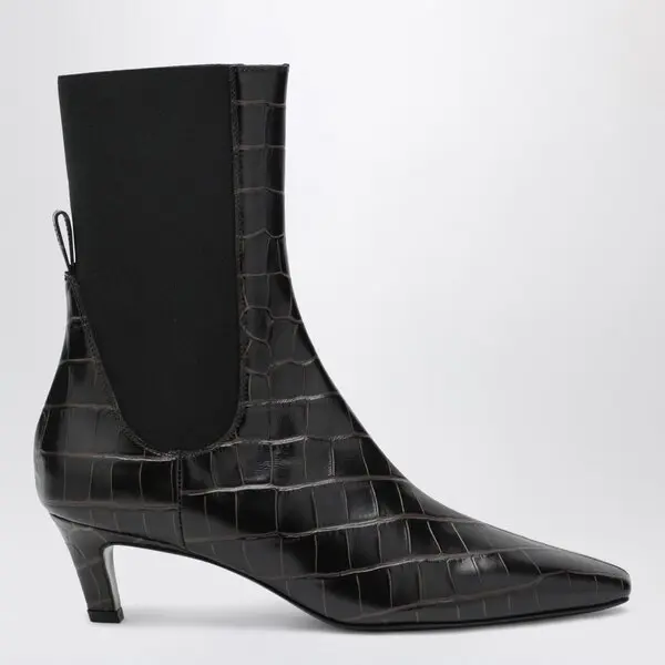 TOTEME Croc-embossed Leather Ankle Boots