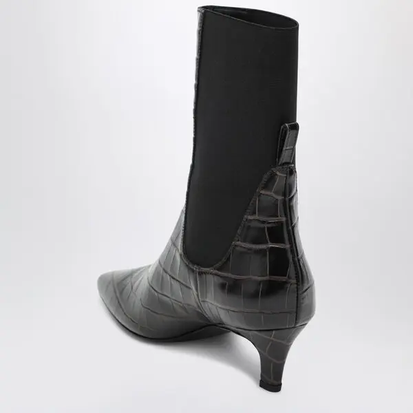 TOTEME Croc-embossed Leather Ankle Boots