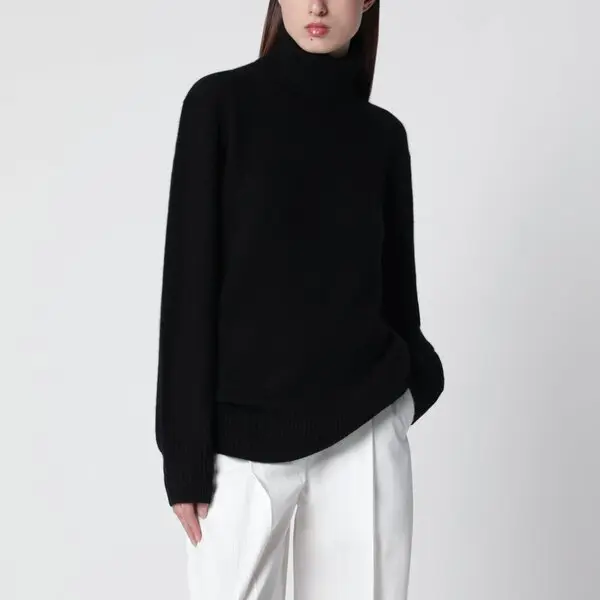 TOTEME Cashmere Turtleneck Sweater - Black