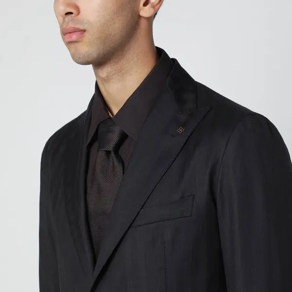 Tagliatore Striped Single-breasted Wool Suit - Brown