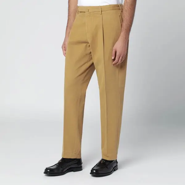 SANTANIELLO Cotton And Cashmere Trousers - Yellow