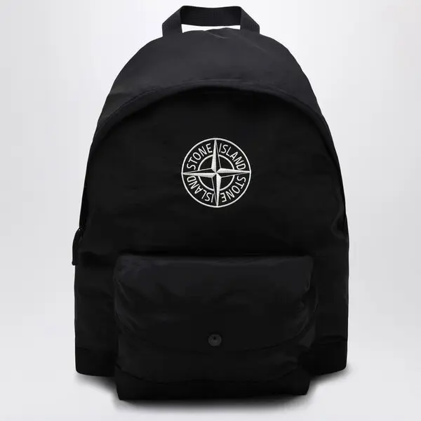 Stone Island Backpack With Compass Logo - Black