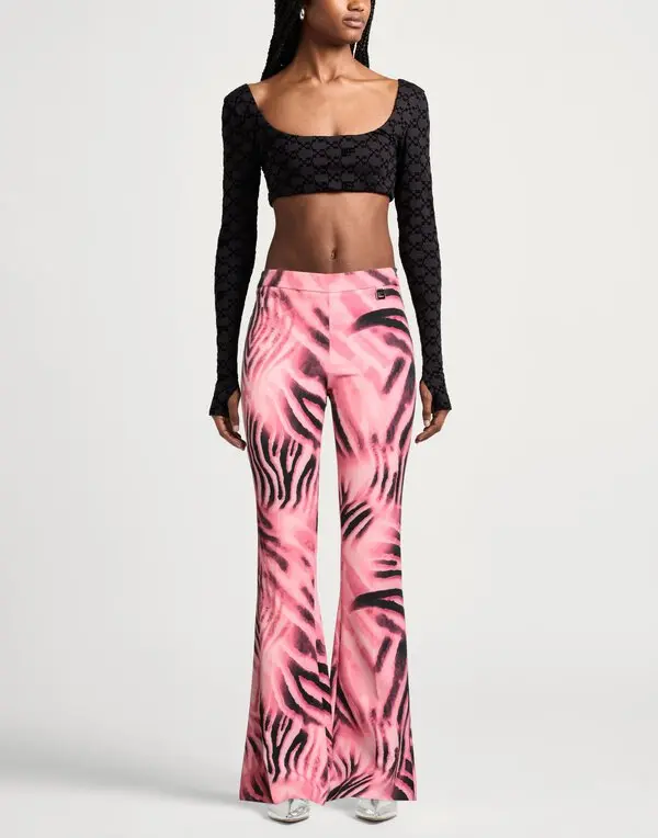 GAËLLE PARIS Flared Zebra-print Pants - Pink