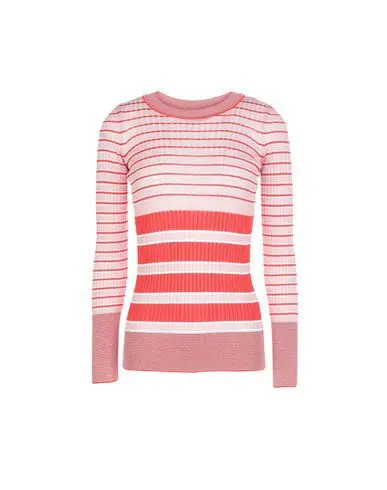 Sandro Knitted Striped Sweater - Blush