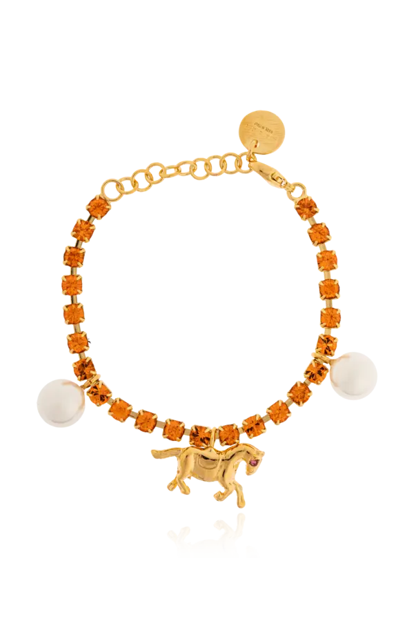 Marni Bracelet With Crystals And Horse Pendant - Orange