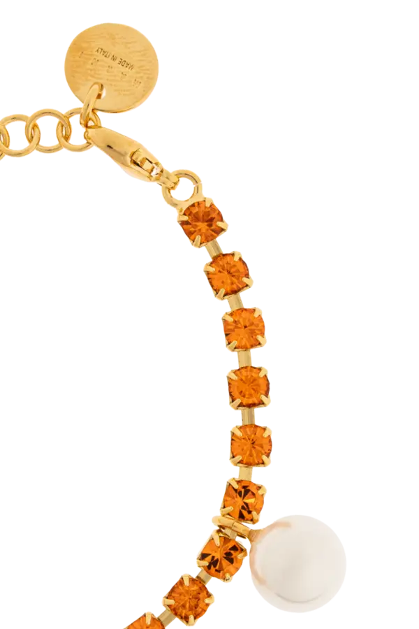 Marni Bracelet With Crystals And Horse Pendant - Orange