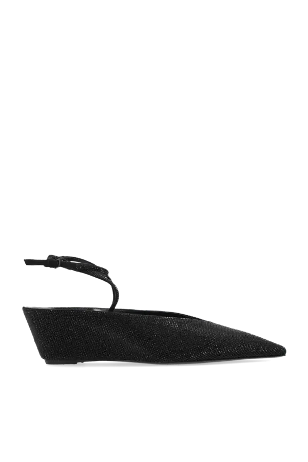 Tory Burch Pave Embellished Wedge Shoes - Black